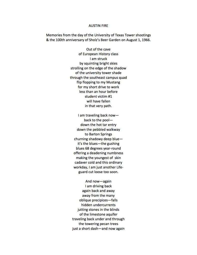 AUSTIN FIRE-Dave Parsons UT Tower Shooting poem | Out Of The Blue